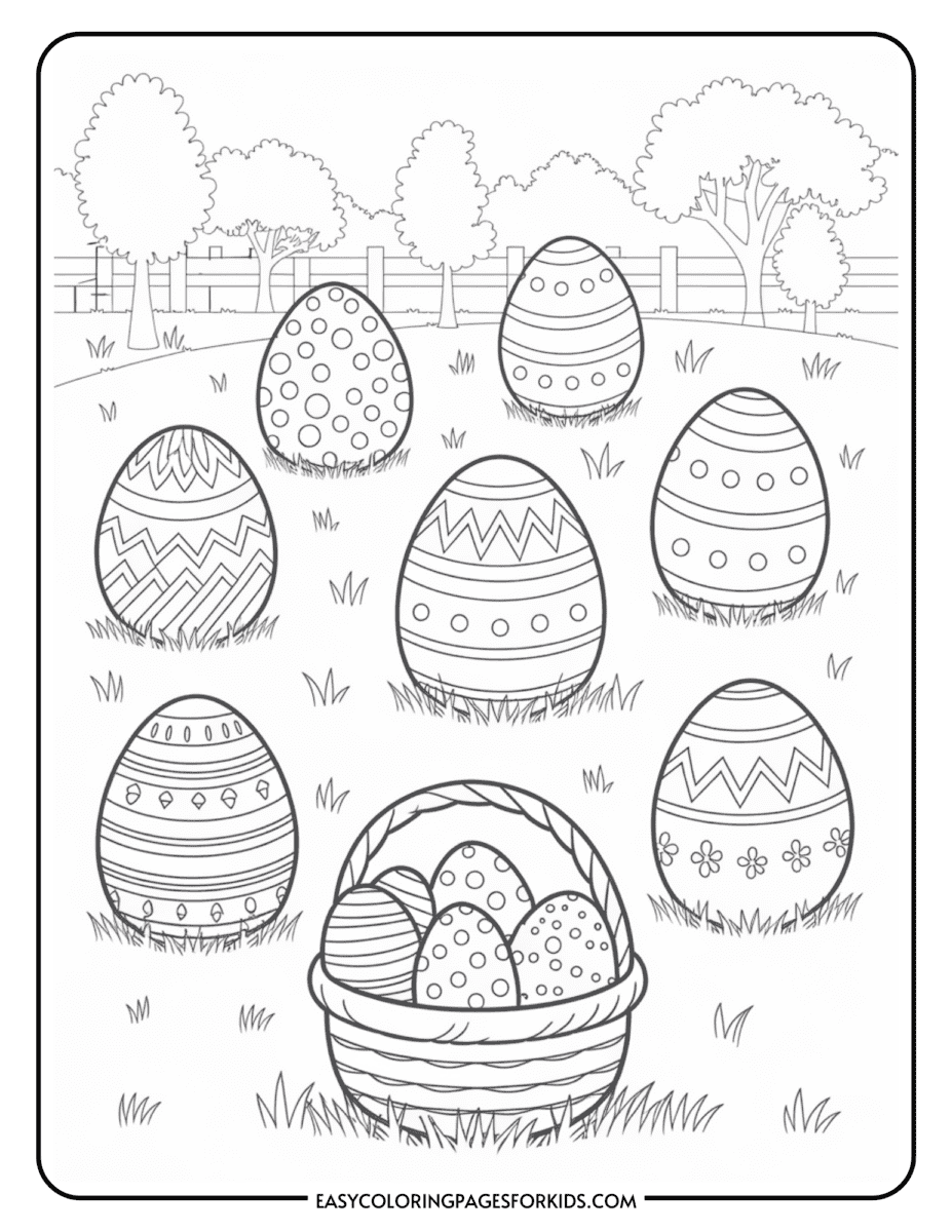 Preschool Easter Egg Coloring Pages (15 Free Printable Pages) - Easy ...