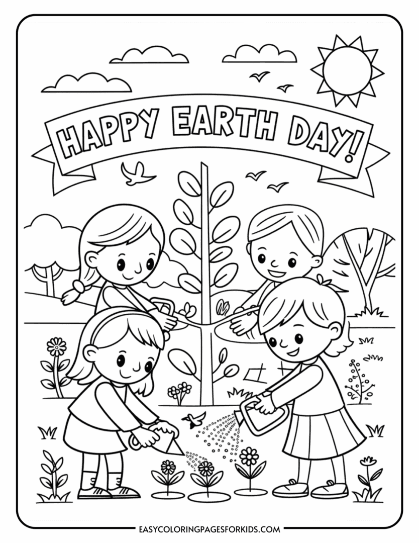 Cute Earth Day Coloring Pages (15 Free Printable PDF Pages) - Easy ...