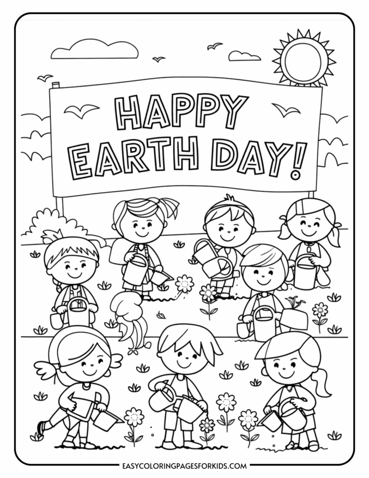 Cute Earth Day Coloring Pages (15 Free Printable PDF Pages) - Easy ...