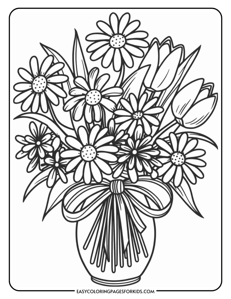 Cute Flower Coloring Pages (15 Free Printable PDF Pages) - Easy ...