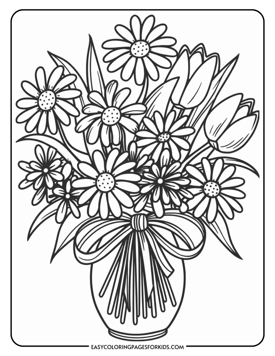 Cute Flower Coloring Pages (15 Free Printable PDF Pages) - Easy ...
