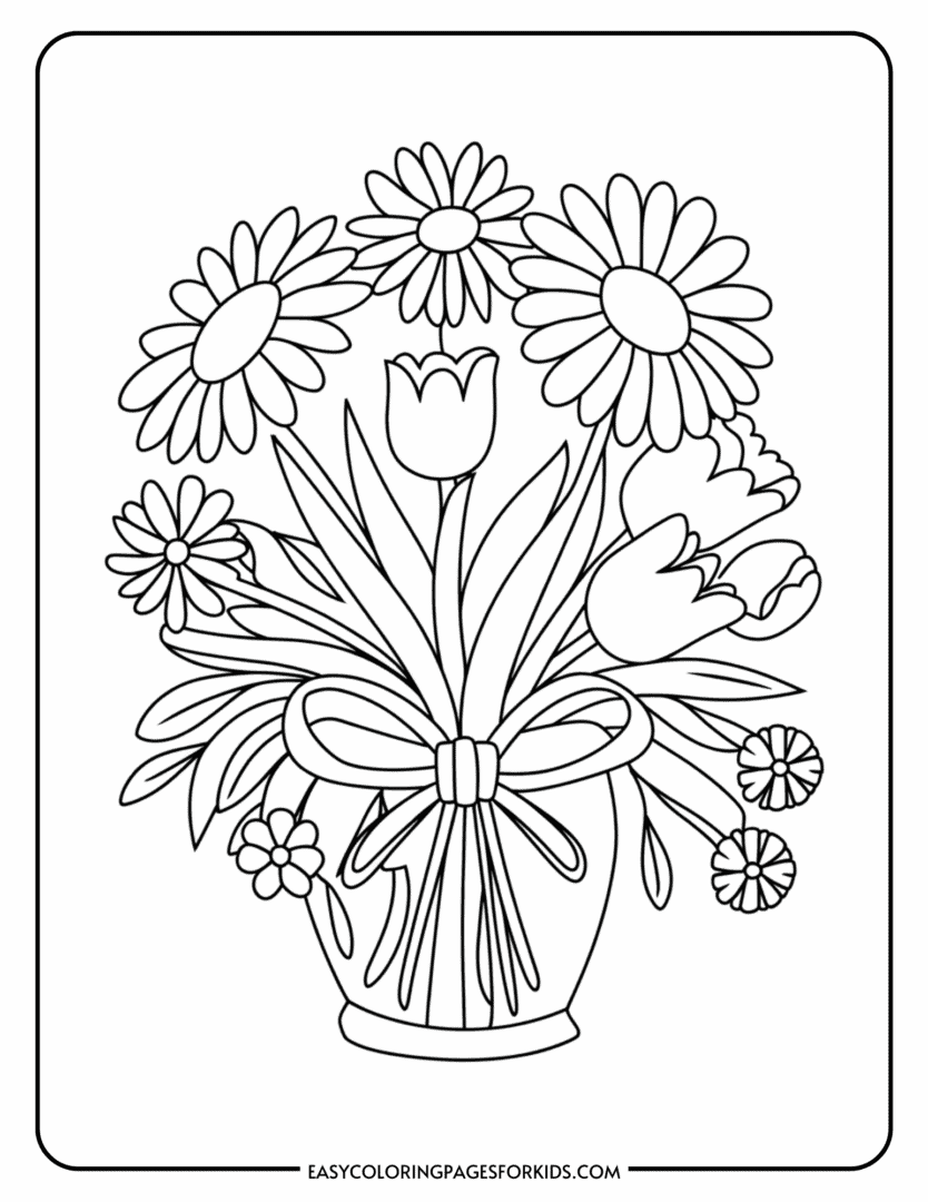 Cute Flower Coloring Pages (15 Free Printable PDF Pages) - Easy ...
