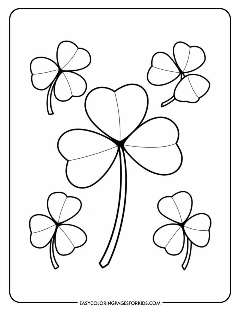 Free Printable Four Leaf Clover Coloring Pages (15 PDF Pages) - Easy ...