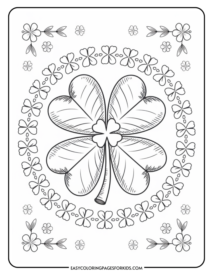 Free Printable Four Leaf Clover Coloring Pages (15 PDF Pages) - Easy ...