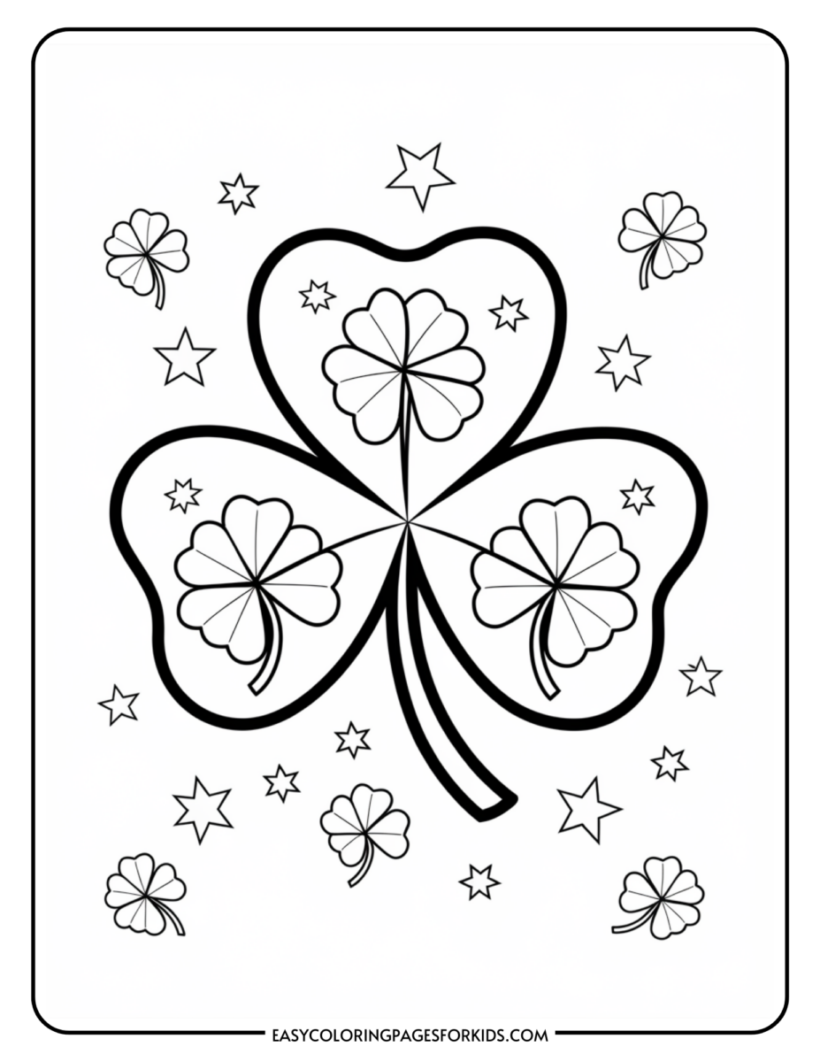Free Printable Four Leaf Clover Coloring Pages (15 PDF Pages) - Easy ...