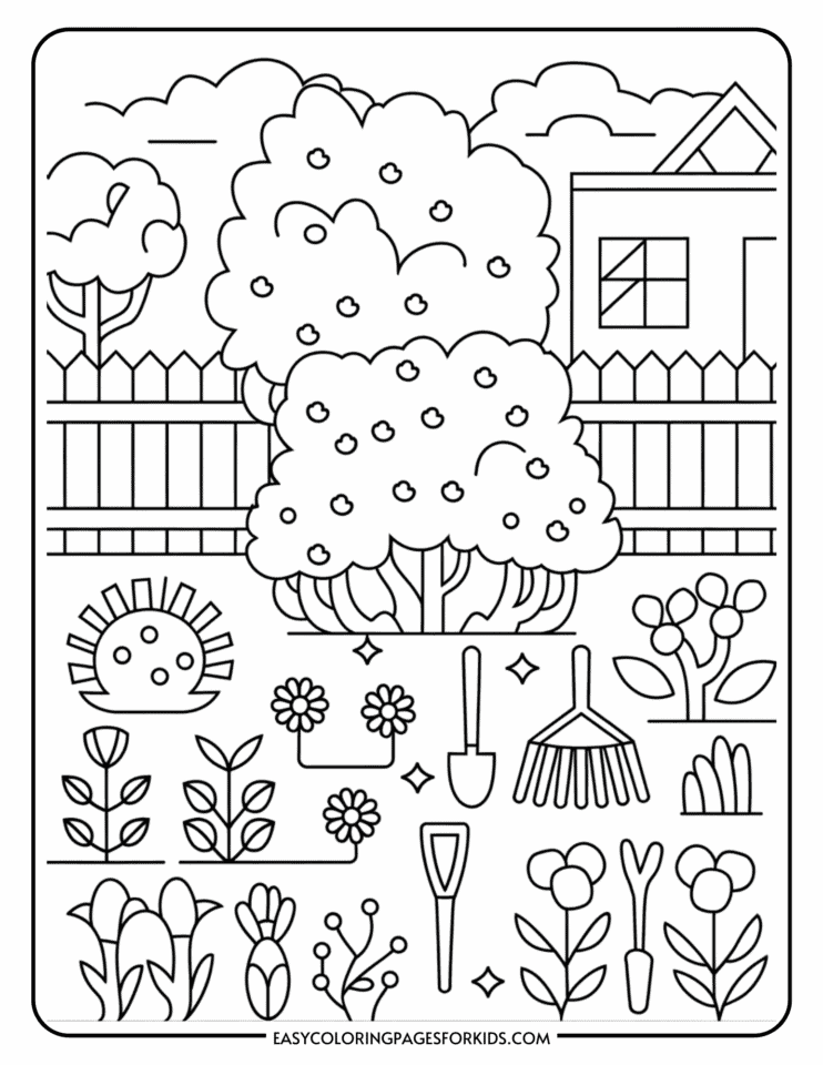 Easy Garden Coloring Pages (10 Free Printable PDF Pages) - Easy ...