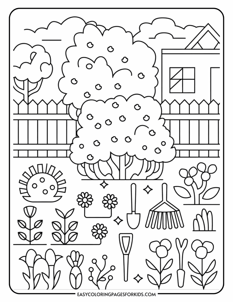 Easy Garden Coloring Pages (10 Free Printable PDF Pages) - Easy ...
