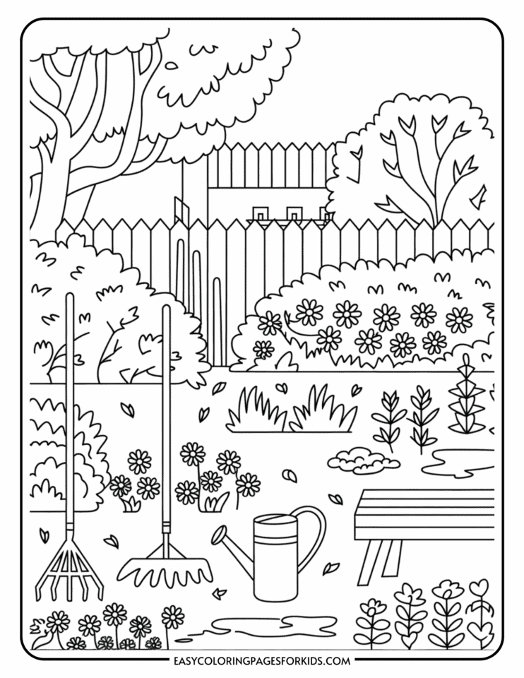 Easy Garden Coloring Pages (10 Free Printable PDF Pages) - Easy ...