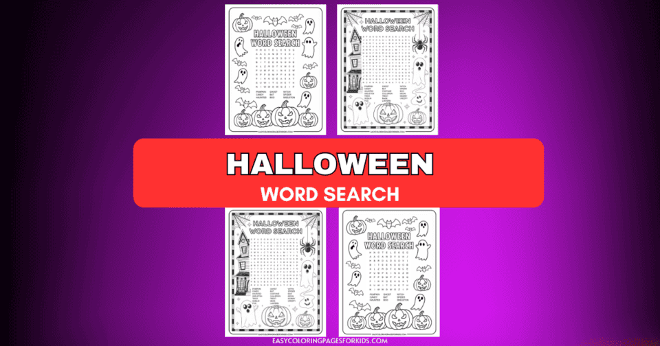 Free Printable Halloween Word Search (2 Free PDF Pages) - Easy Coloring ...