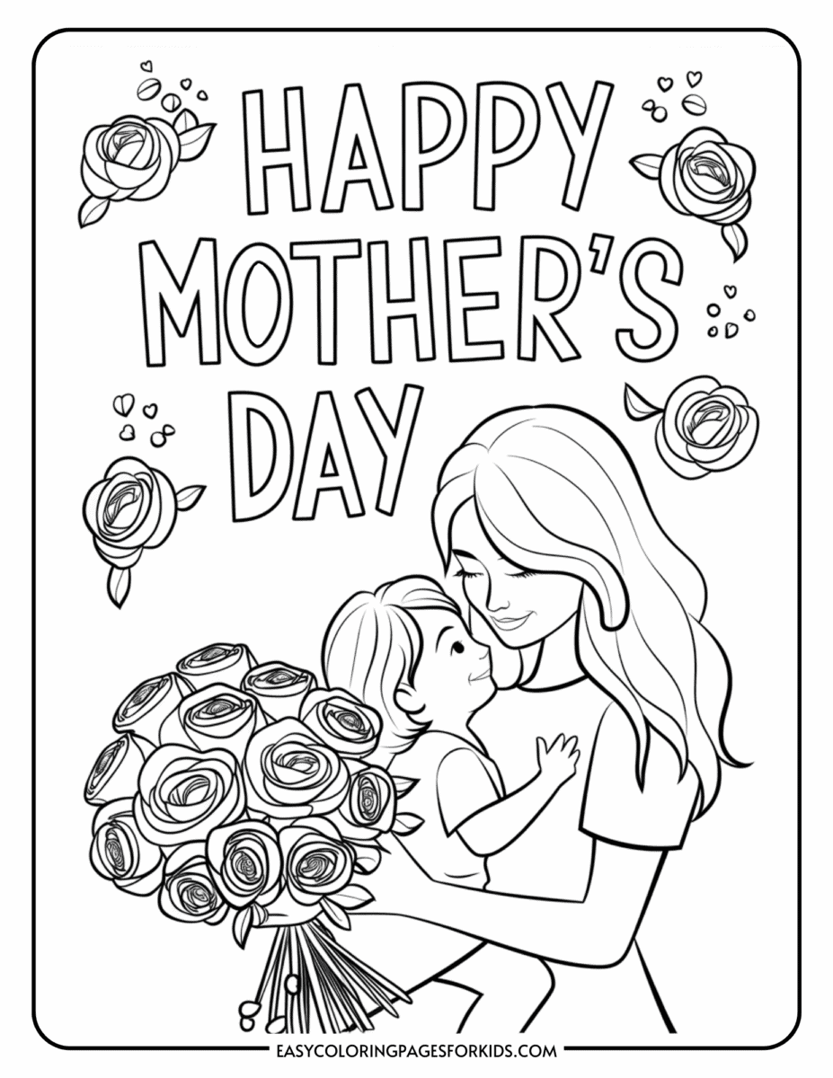 Cute Mothers Day Coloring Pages (10 Free Printable PDF Pages) - Easy ...
