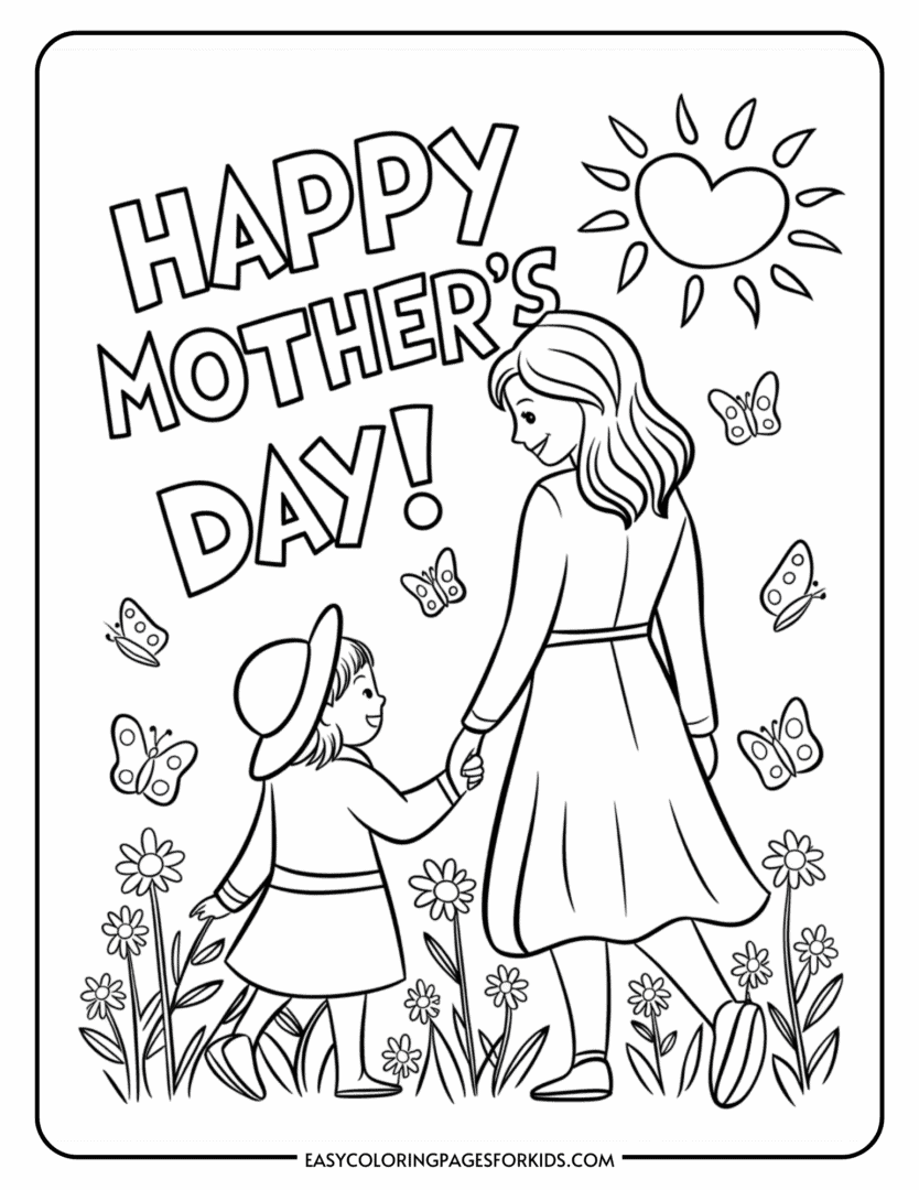 Cute Mothers Day Coloring Pages (10 Free Printable PDF Pages) - Easy ...