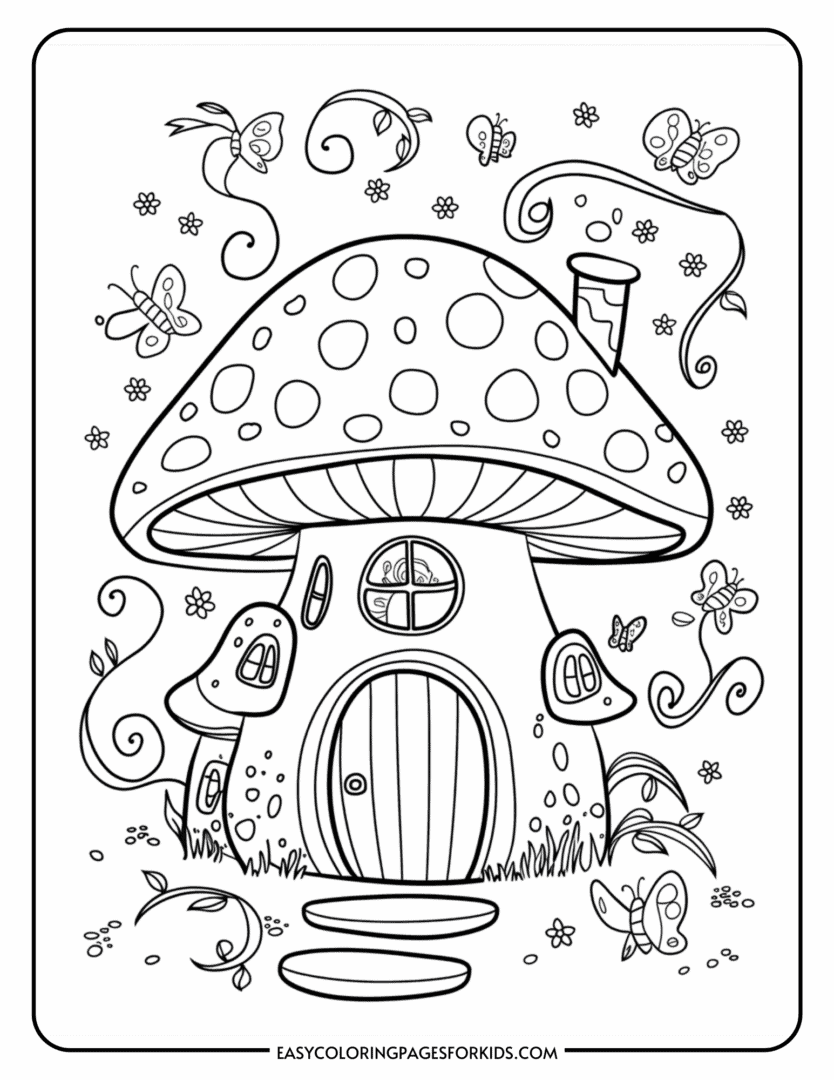 Cute Mushroom Coloring Pages (8 Free Printable PDF Pages) - Easy ...