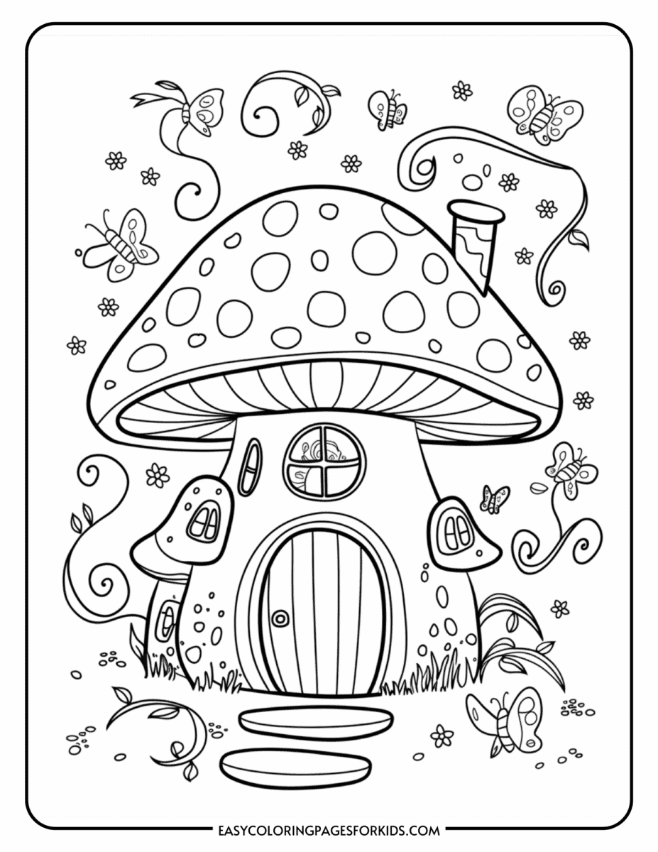 Cute Mushroom Coloring Pages (8 Free Printable PDF Pages) - Easy ...