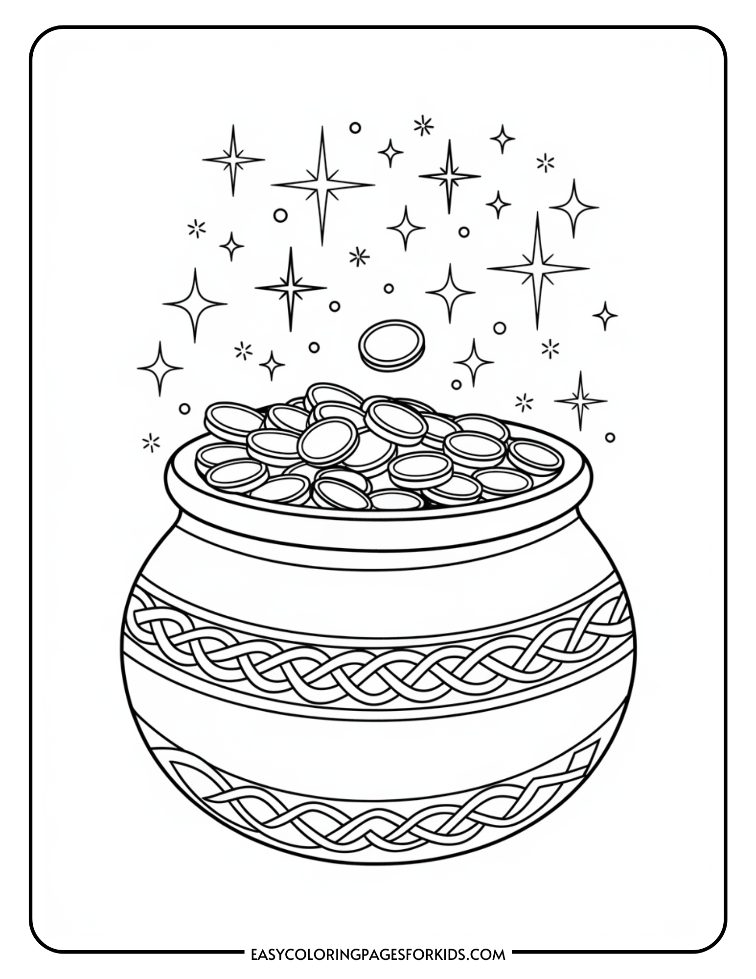 Pot of Gold Coloring Pages Printable (10 Free PDF Pages) - Easy ...