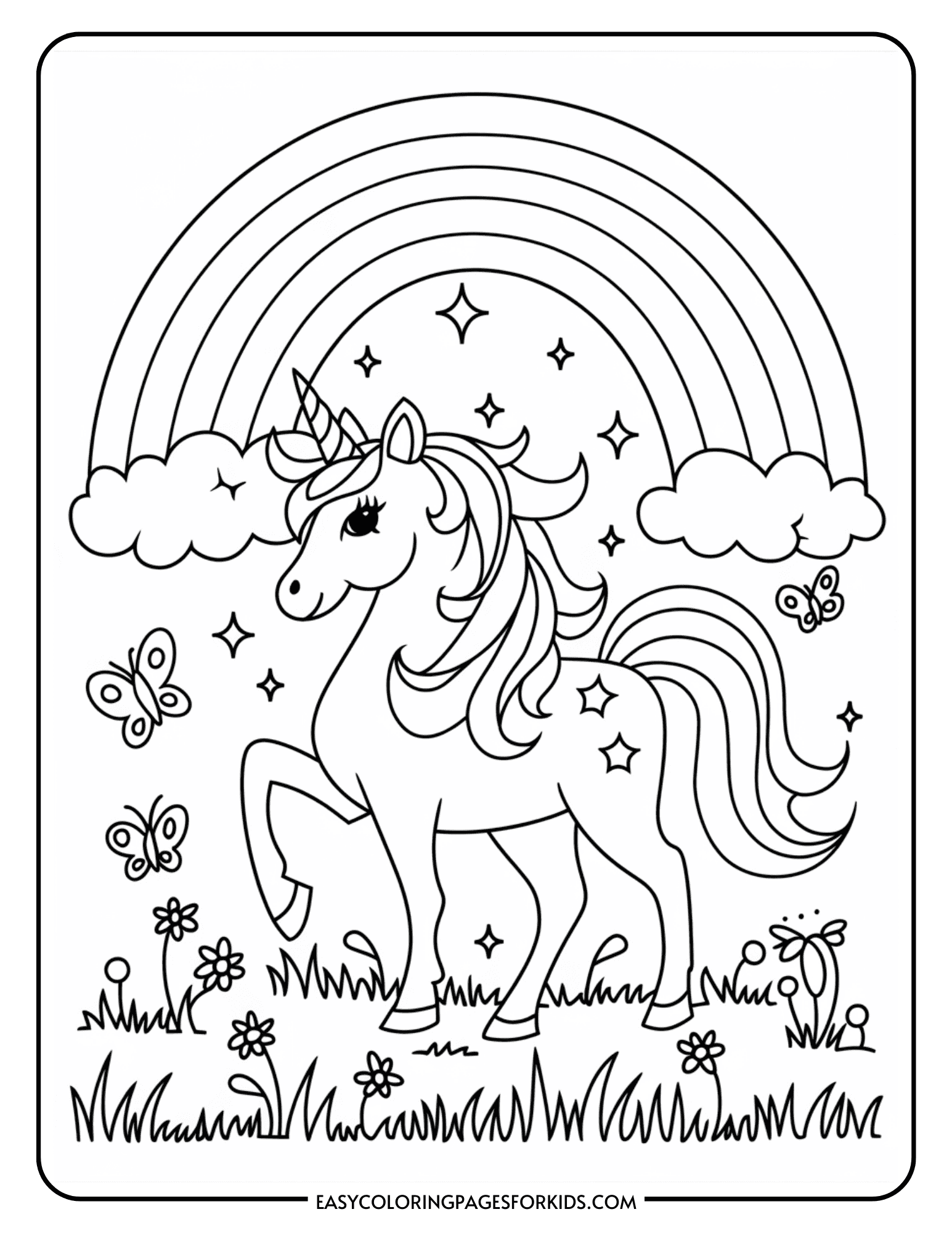 Simple Rainbow Coloring Page (10 Free Printable PDF Pages) - Easy ...