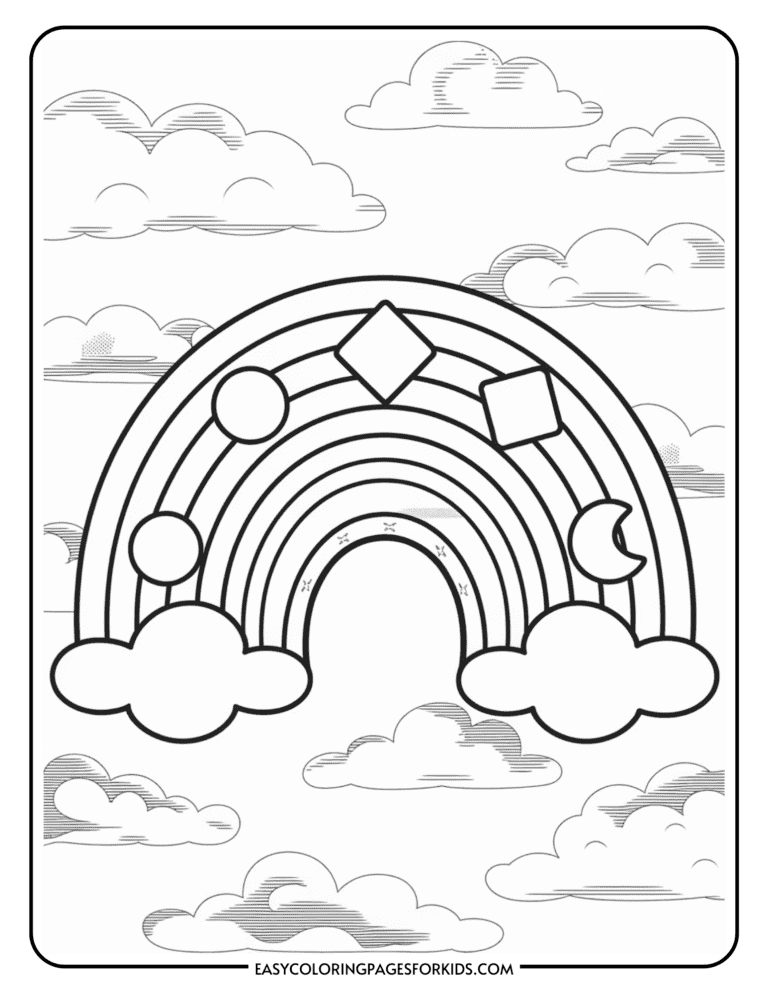 Simple Rainbow Coloring Page (10 Free Printable PDF Pages) - Easy ...