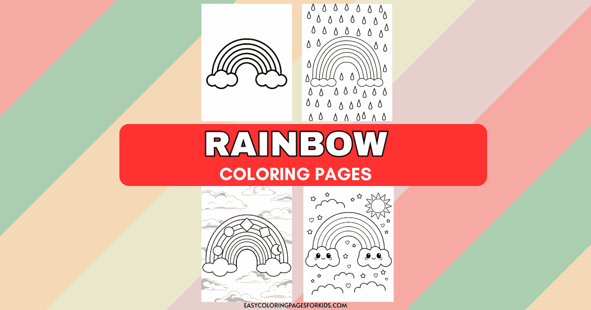 Simple Rainbow Coloring Page (10 Free Printable PDF Pages) - Easy ...