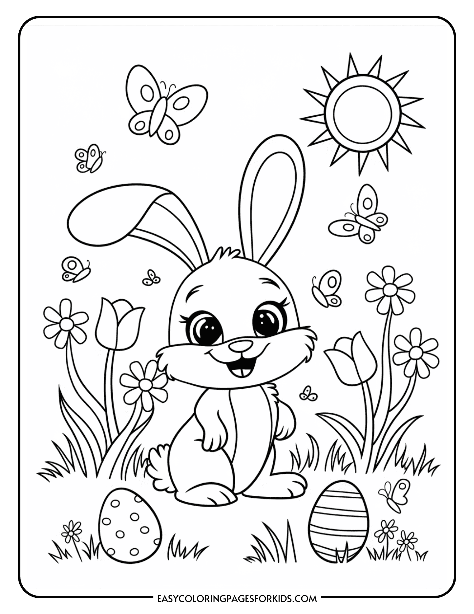 Spring Archives - Easy Coloring Pages for Kids