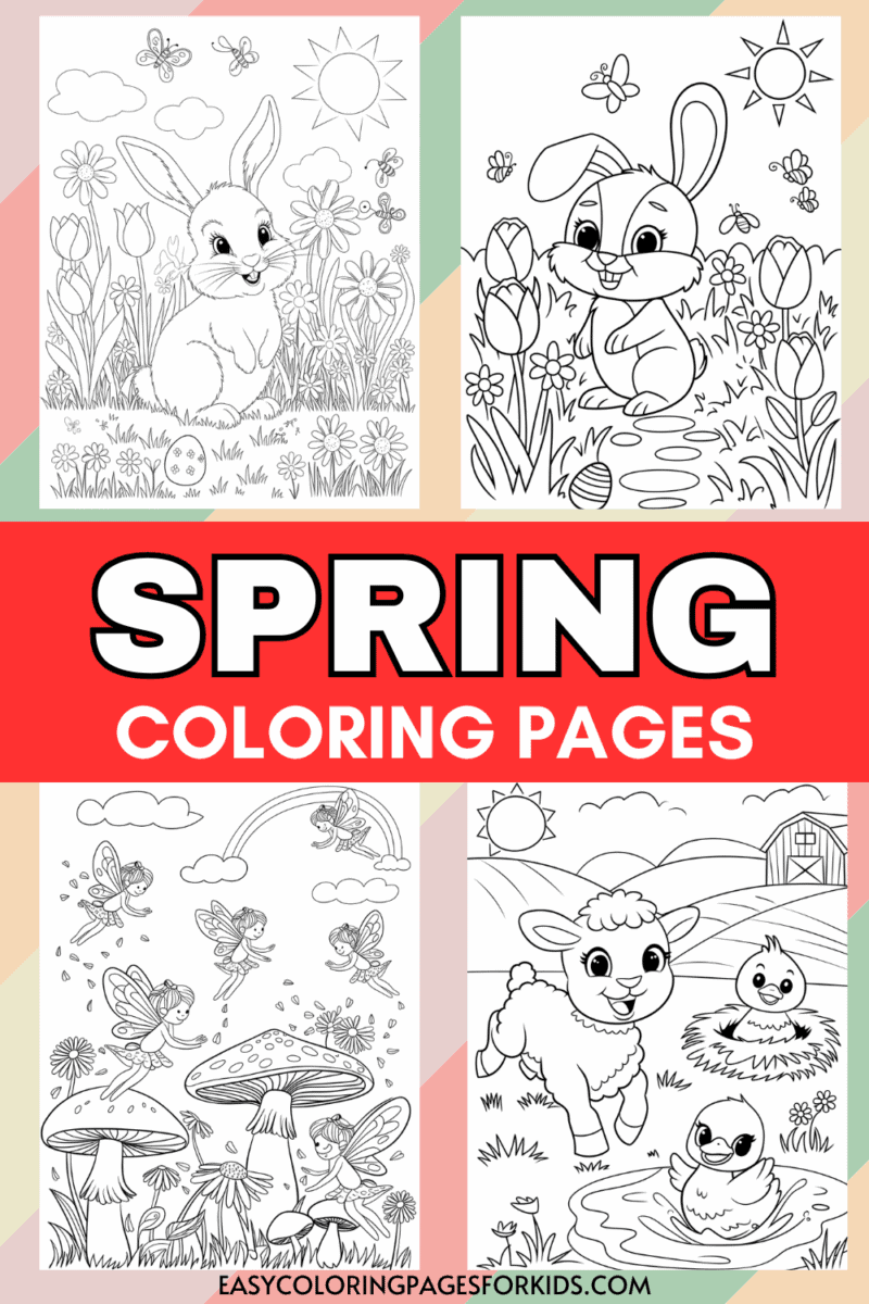 Cute Spring Coloring Pages (15 Free Printable PDF Pages) - Easy ...