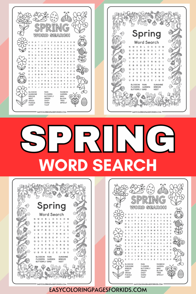Free Printable Spring Word Search (2 Free PDF Pages) - Easy Coloring ...