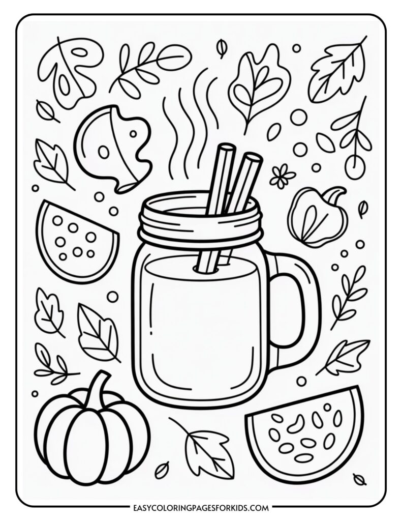 Aesthetic Fall Coloring Pages (7 Printable PDFs) - Easy Coloring Pages ...