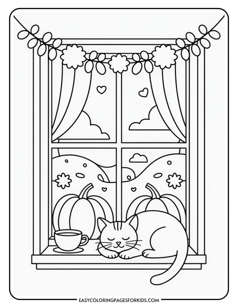 Aesthetic Fall Coloring Pages (7 Printable PDFs) - Easy Coloring Pages ...