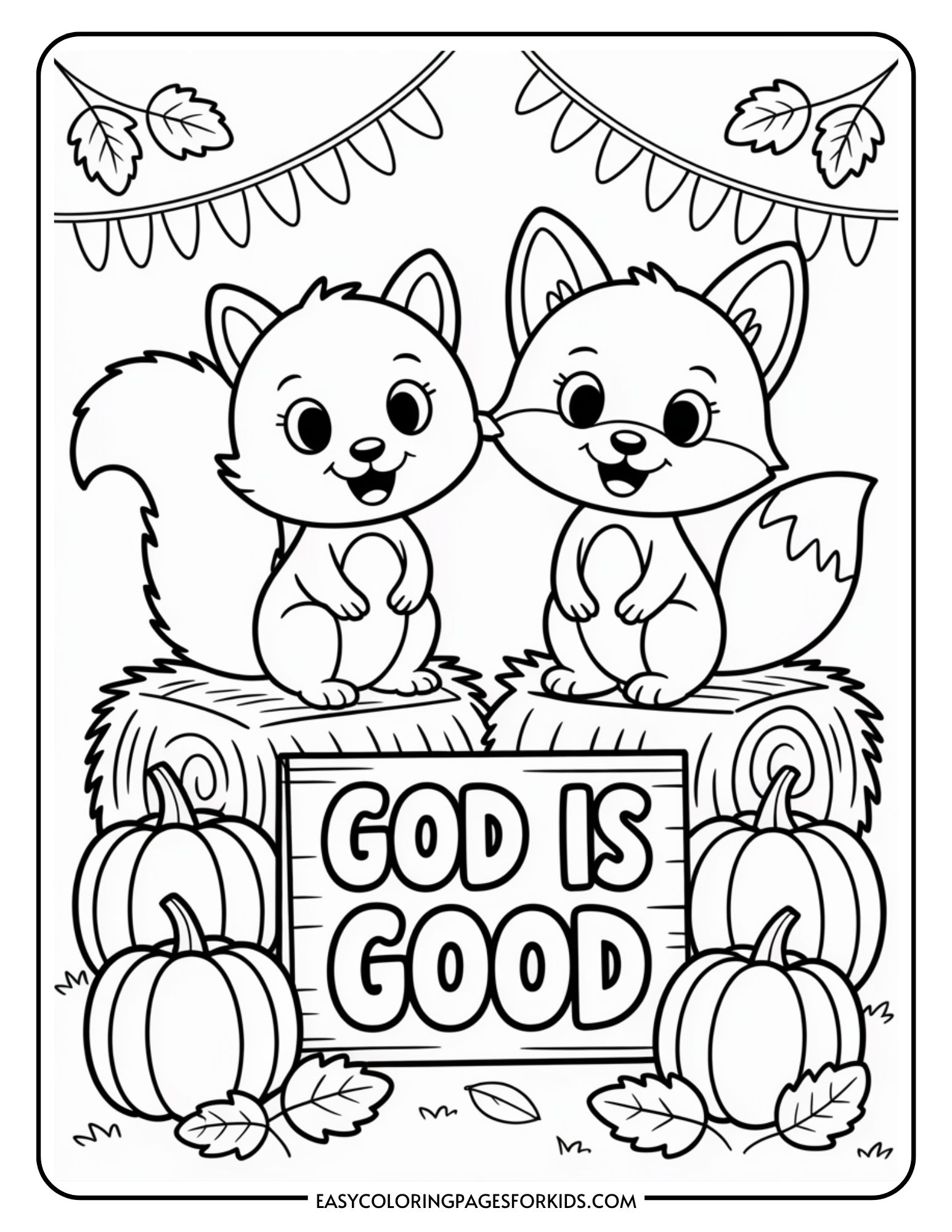 Christian Fall Coloring Pages for Kids (6 PDF Pages) - Easy Coloring ...