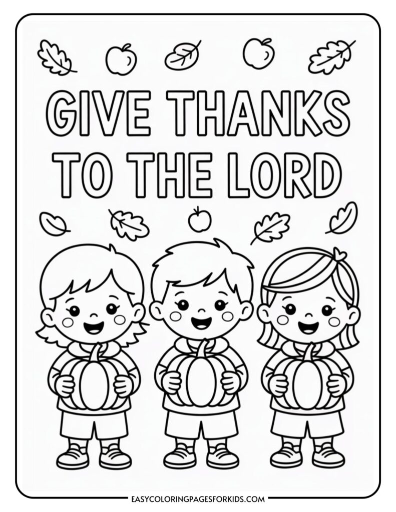 Christian Fall Coloring Pages for Kids (6 PDF Pages) - Easy Coloring ...