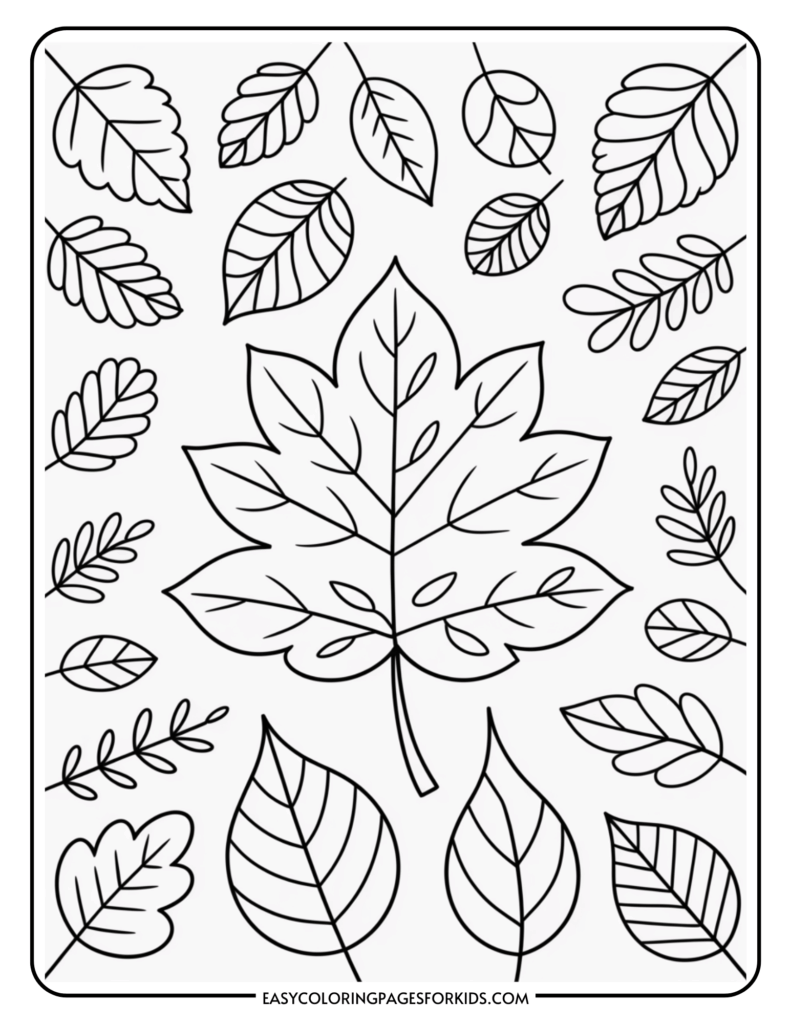 Coloring Pages for Fall Leaves (9 Fun Printable Sheets) - Easy Coloring ...