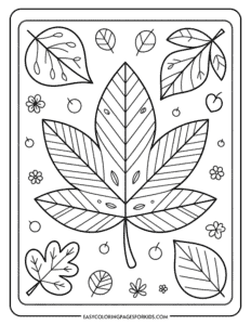 Coloring Pages for Fall Leaves (9 Fun Printable Sheets) - Easy Coloring ...