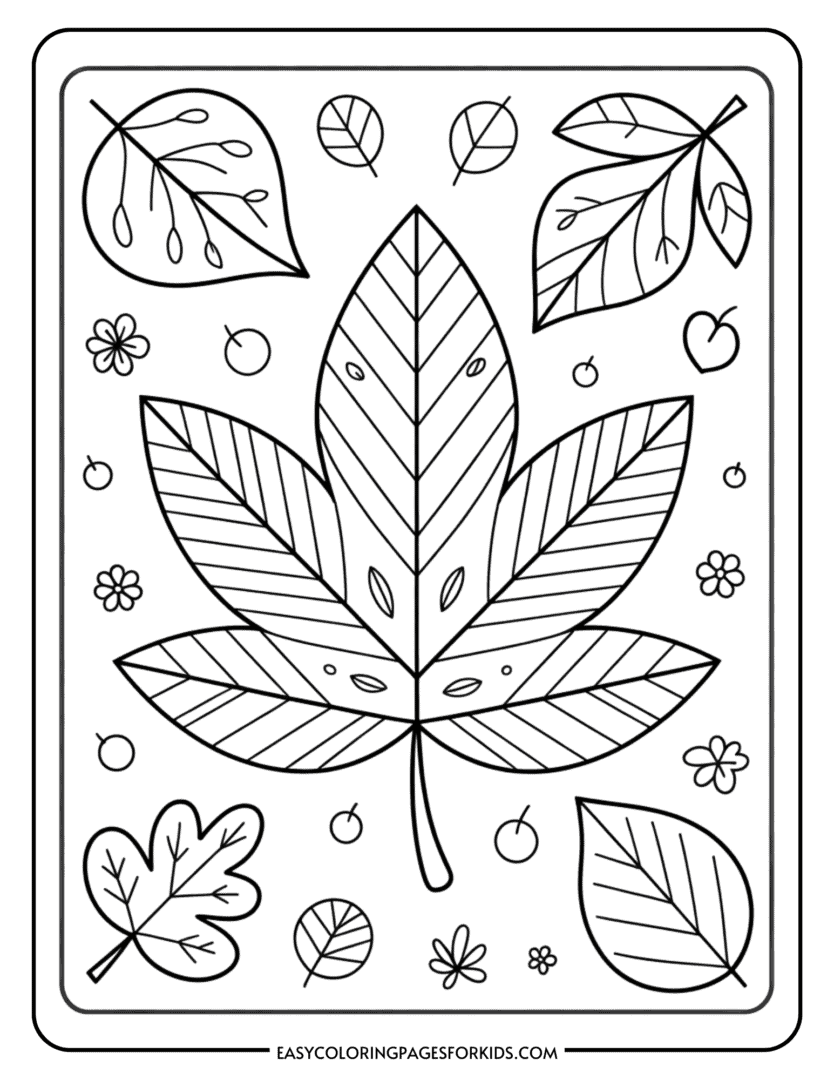 Coloring Pages for Fall Leaves (9 Fun Printable Sheets) - Easy Coloring ...