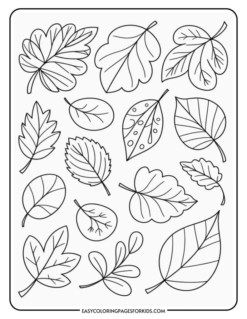 Coloring Pages for Fall Leaves (9 Fun Printable Sheets) - Easy Coloring ...