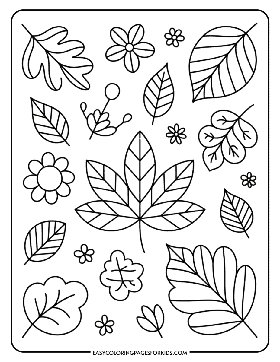 Coloring Pages for Fall Leaves (9 Fun Printable Sheets) - Easy Coloring ...