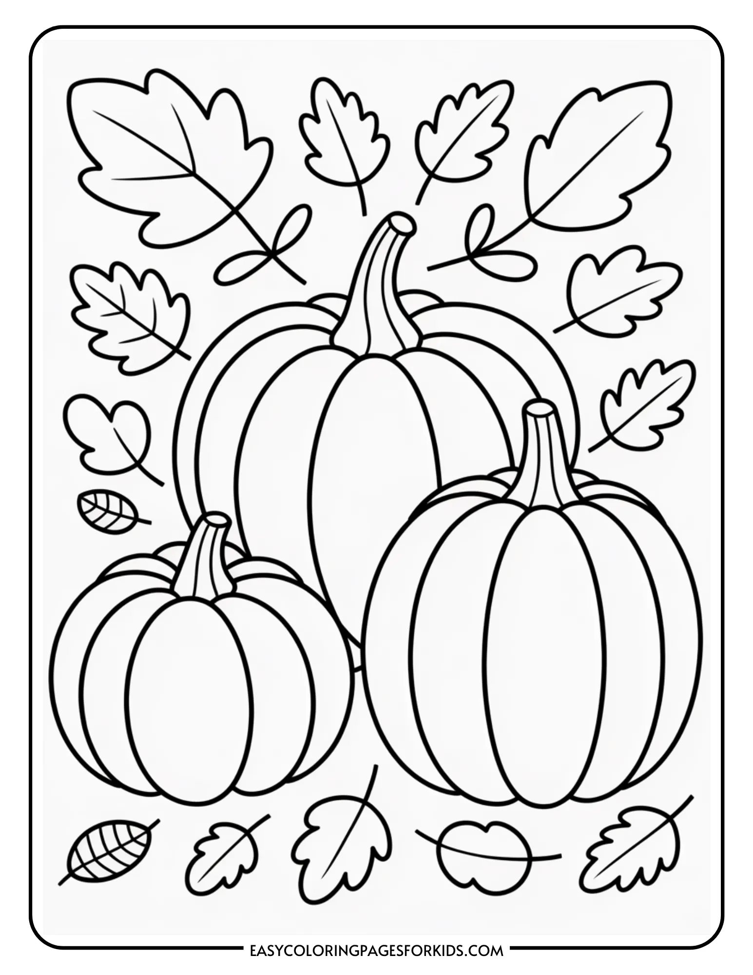 Fall Coloring Pages for Kids (5 Printable Pages) - Easy Coloring Pages ...