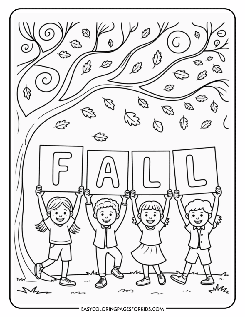 Fall Coloring Pages for Kids (5 Printable Pages) - Easy Coloring Pages ...