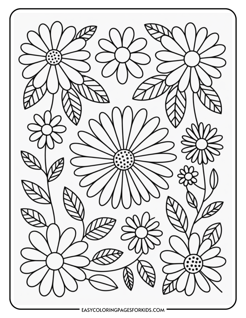 Fall Flowers Coloring Pages to Print and Color (10 Pages) - Easy ...