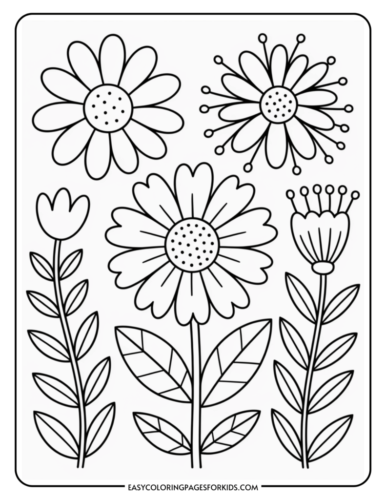 Fall Flowers Coloring Pages to Print and Color (10 Pages) - Easy ...