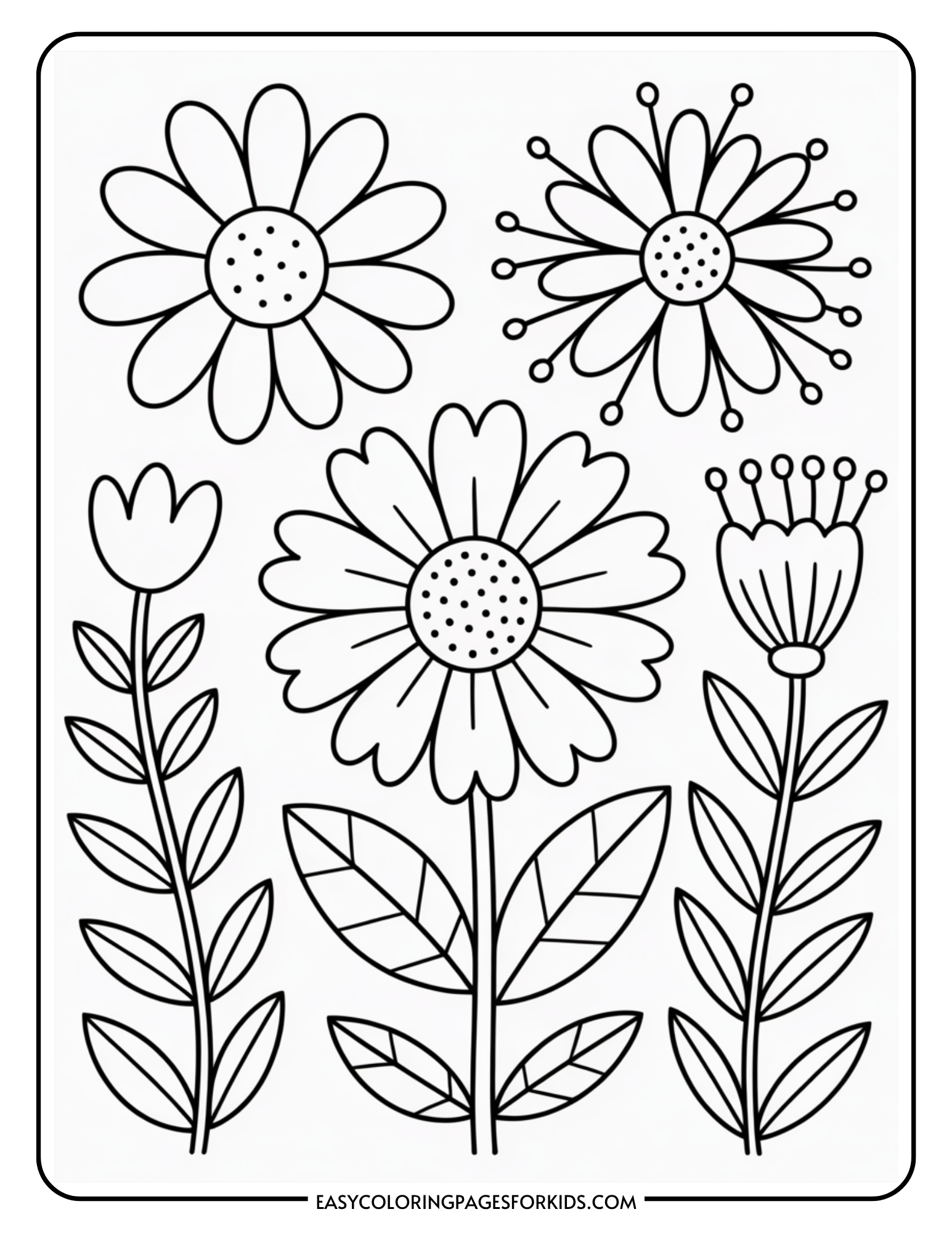 Fall Flowers Coloring Pages to Print and Color (10 Pages) - Easy ...