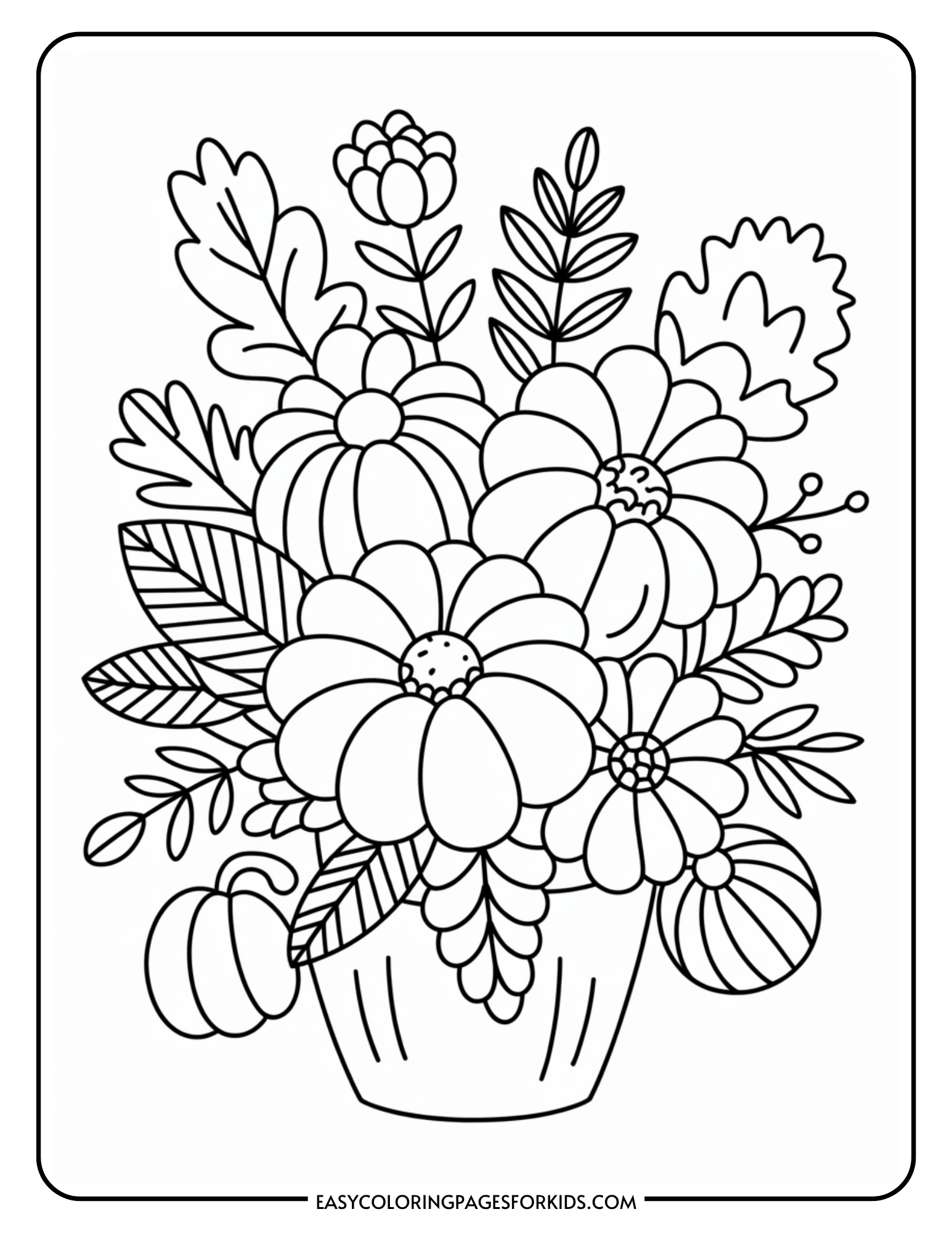 Fall Flowers Coloring Pages to Print and Color (10 Pages) - Easy ...
