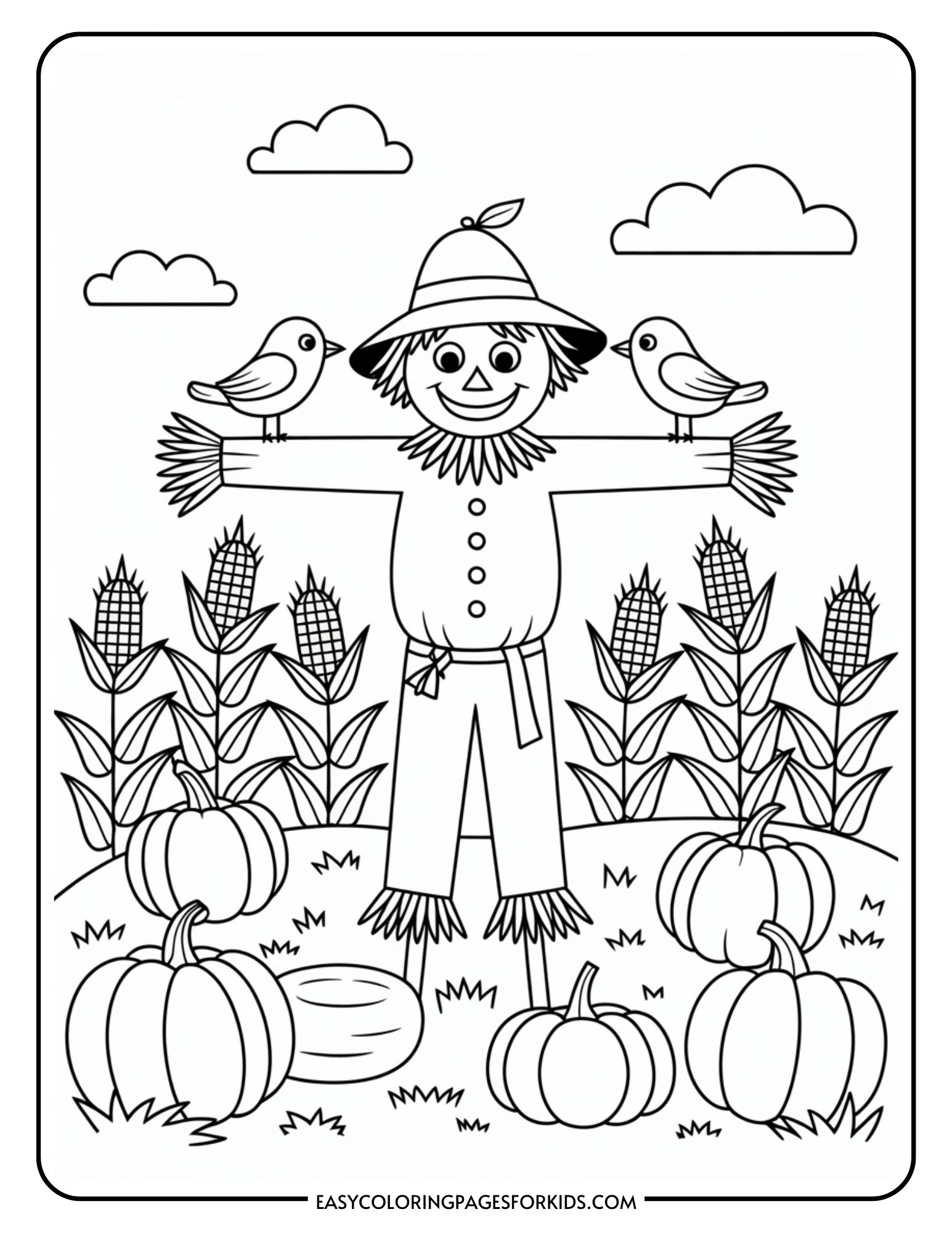 Fall Harvest Coloring Pages for Autumn Fun (6 Printable Pages) - Easy ...