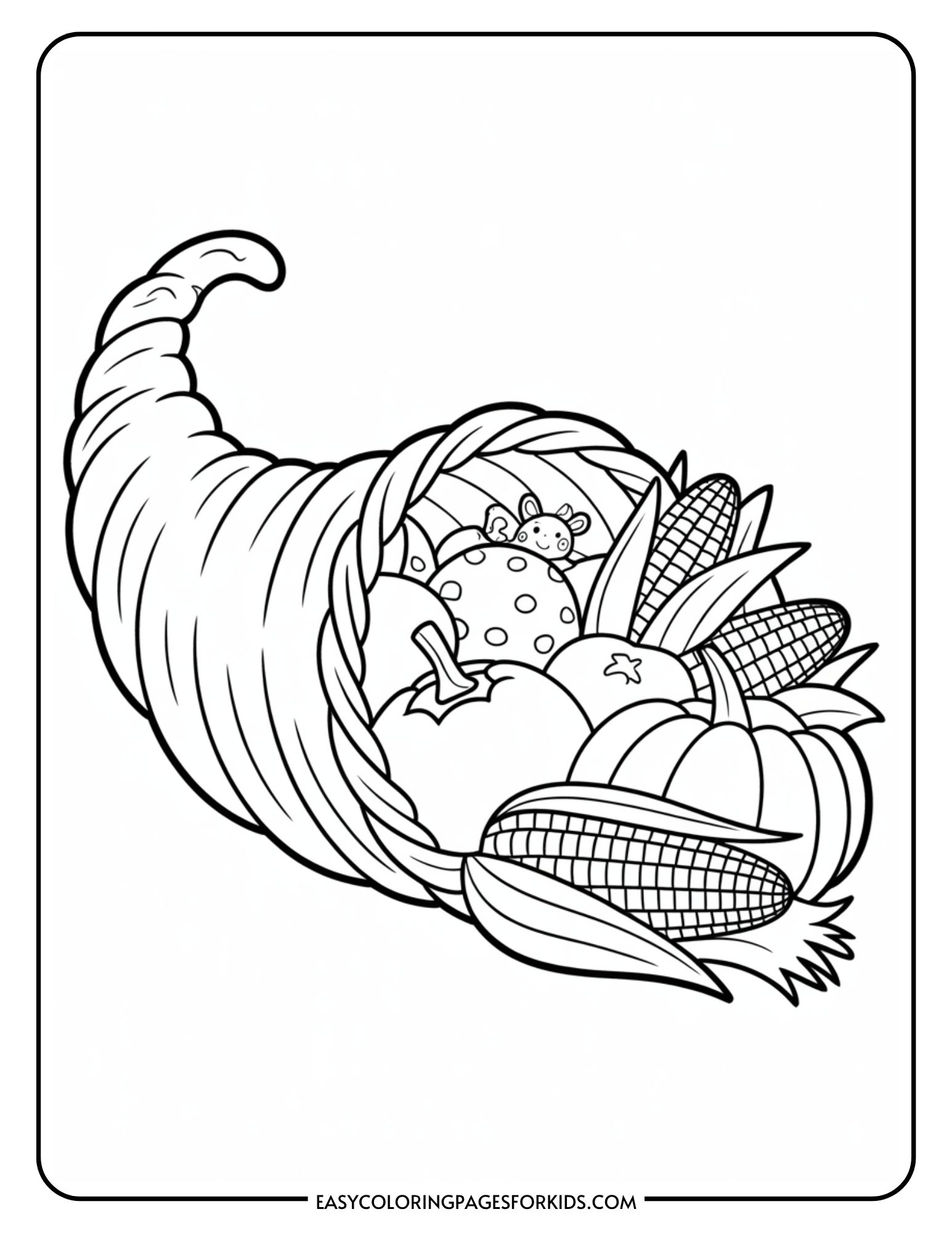 Fall Harvest Coloring Pages for Autumn Fun (6 Printable Pages) - Easy ...