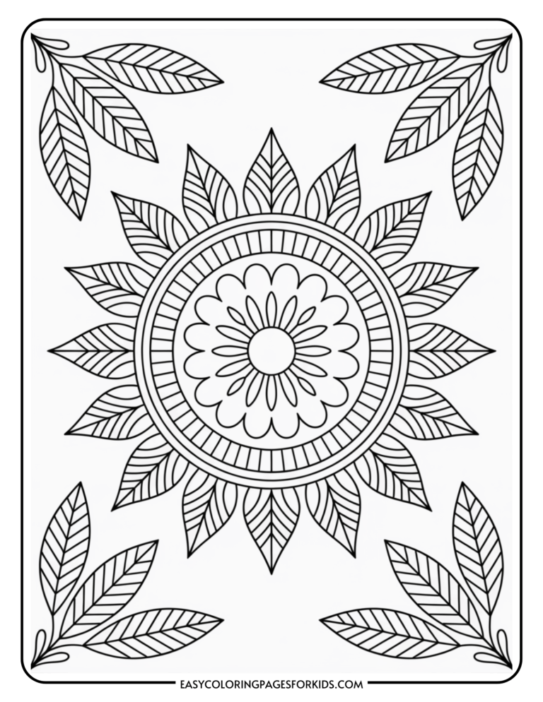 Fall Mandala Coloring Pages (15 Relaxing Pages to Print) - Easy ...