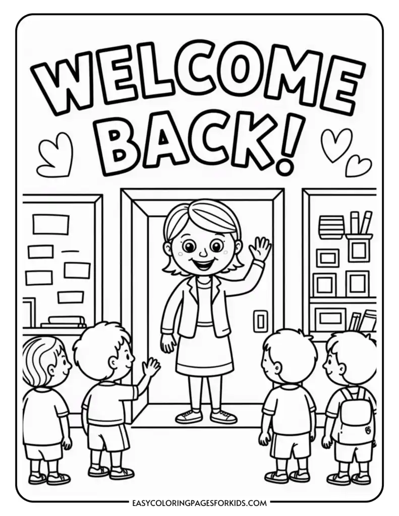 Free Printable Welcome Back to School Coloring Pages - Easy Coloring ...