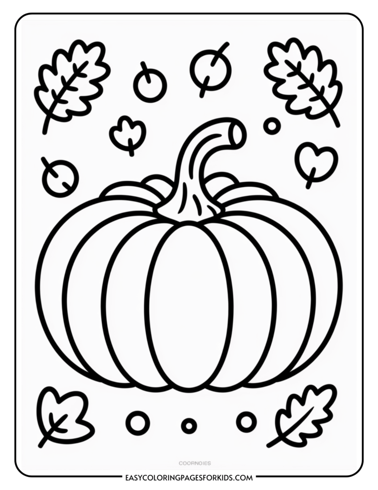 Pumpkin Fall Coloring Pages for Kids (6 PDF Pages) - Easy Coloring ...
