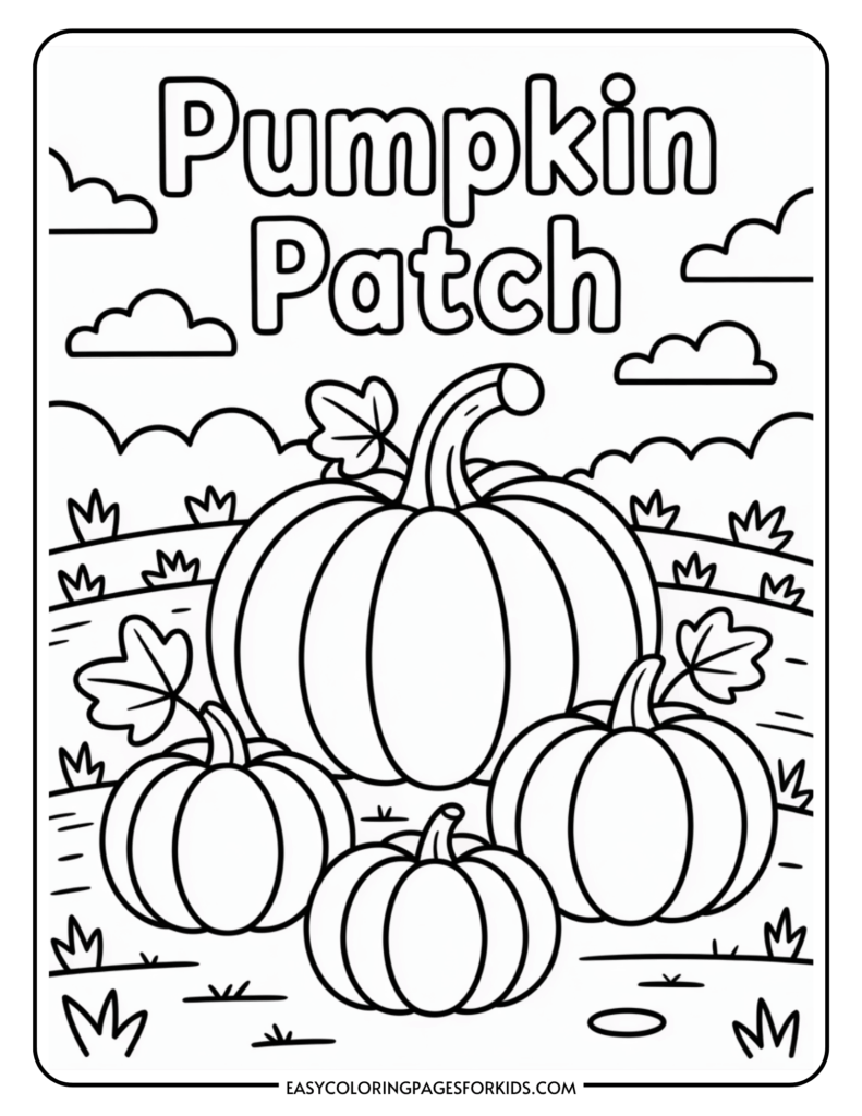 Pumpkin Fall Coloring Pages for Kids (6 PDF Pages) - Easy Coloring ...