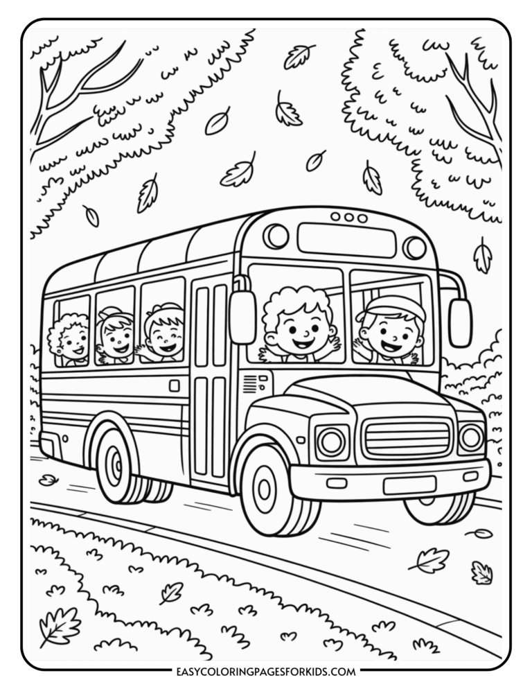 School Bus Coloring Pages for Kids (10 Free PDF Sheets) - Easy Coloring ...