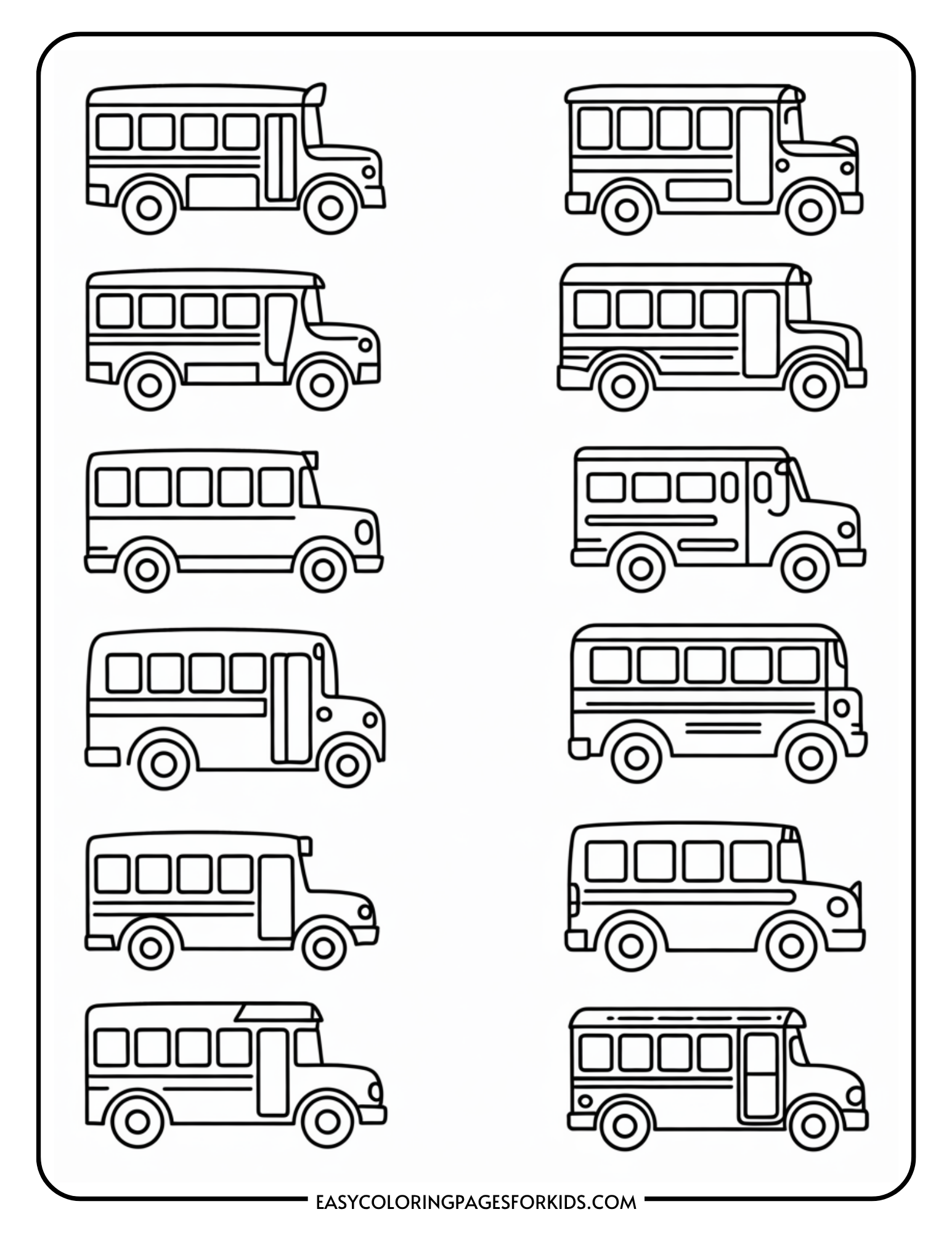 School Bus Coloring Pages for Kids (10 Free PDF Sheets) - Easy Coloring ...