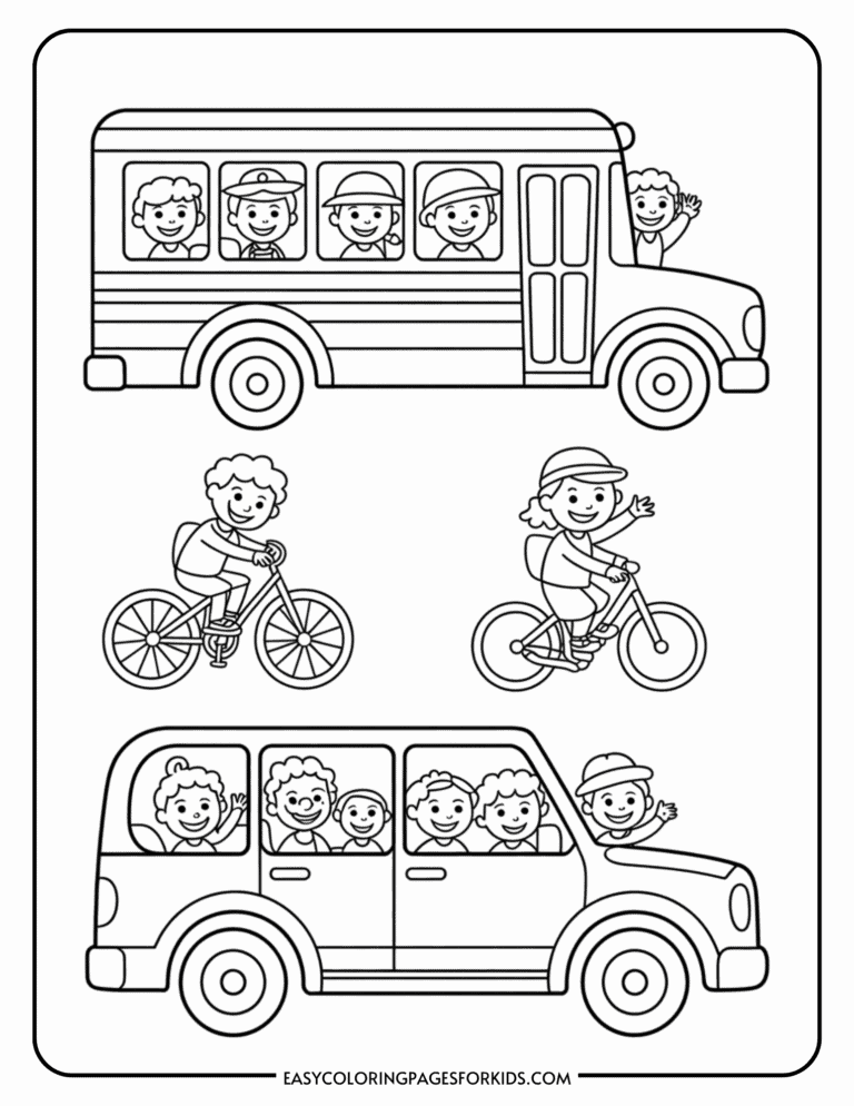 School Bus Coloring Pages for Kids (10 Free PDF Sheets) - Easy Coloring ...