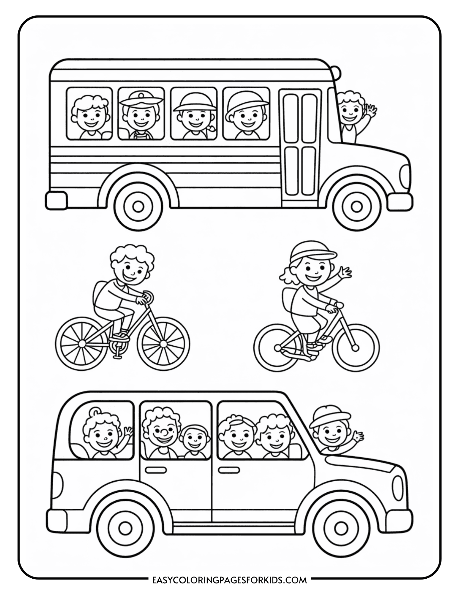School Bus Coloring Pages for Kids (10 Free PDF Sheets) - Easy Coloring ...
