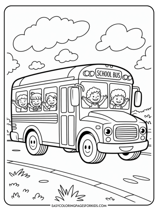 School Bus Coloring Pages for Kids (10 Free PDF Sheets) - Easy Coloring ...